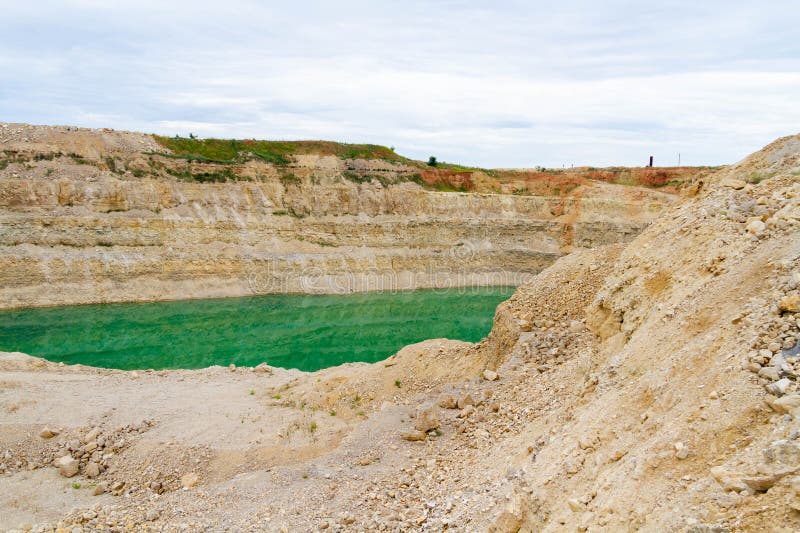 Lake Formation in an Old Abandoned Quarry. Quarry Lake. Termination of ...