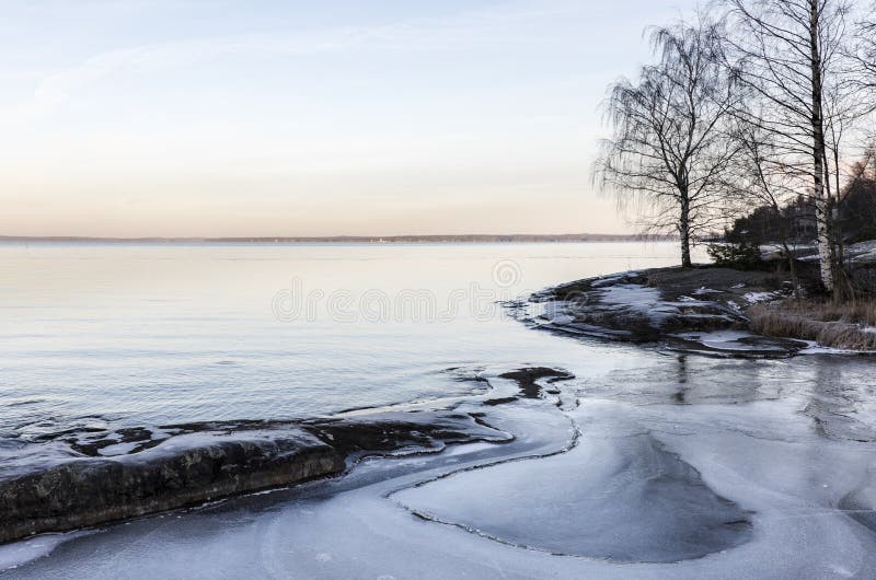 Lake freezing over stock image. Image of mountain, landscape - 34572533