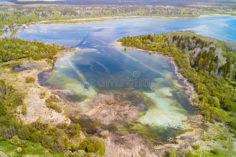 Lake with Fresh Transparent Water Aerial Stock Photo - Image of fishing ...
