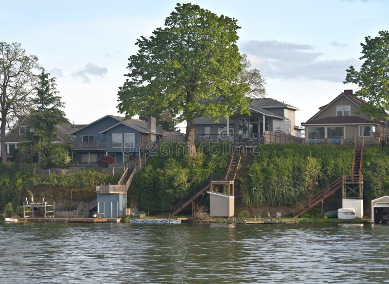 Lake Front Properties and Lake Oregon. Stock Photo - Image of ...
