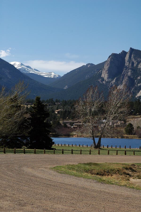 Lake Front Road stock image. Image of rock, homes, show - 730055