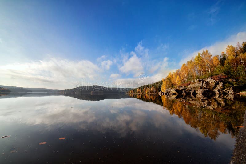 Lake Full of Color Landscape Autumn Stock Photo - Image of lake, cloud ...