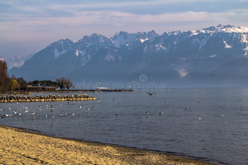 Lake Geneva stock photo. Image of mountain, areguni, green - 40204732
