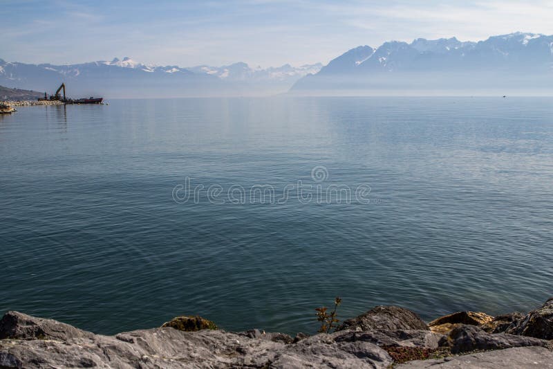 Lake Geneva stock photo. Image of geneva, nature, alps - 40181694