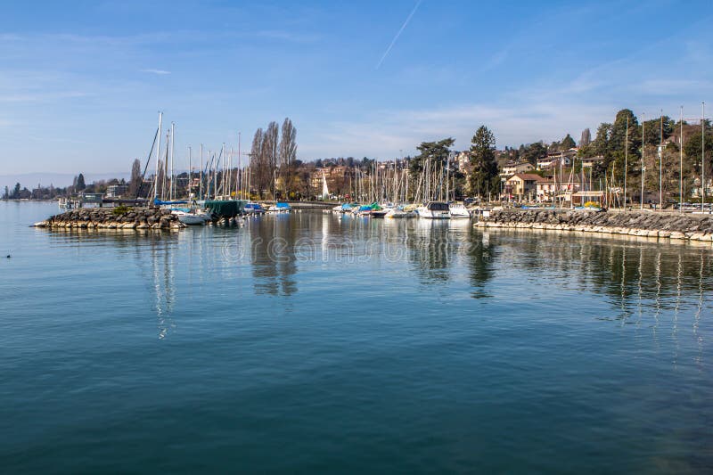 Lake Geneva stock image. Image of luxurious, french, port - 40181689