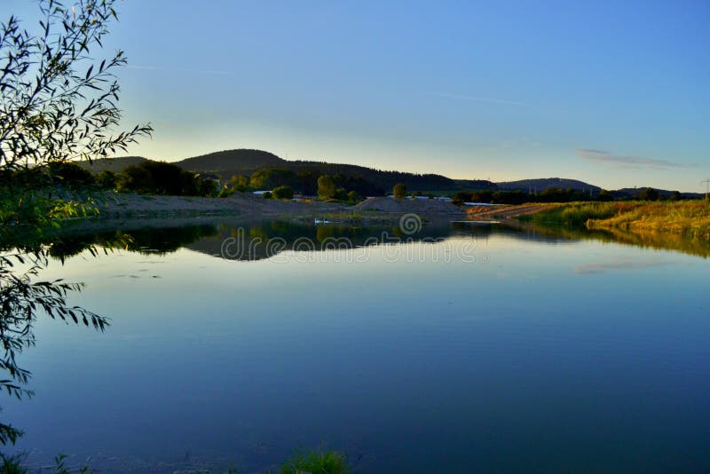 Lake stock image. Image of green, lake, plant, reflection - 55990913