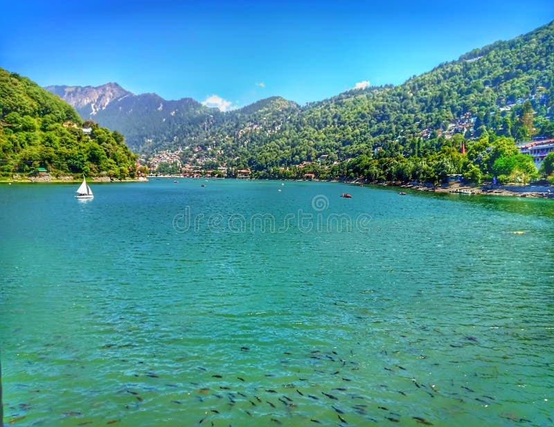 A Lake with Great Mountain View Stock Image - Image of grea, lake ...