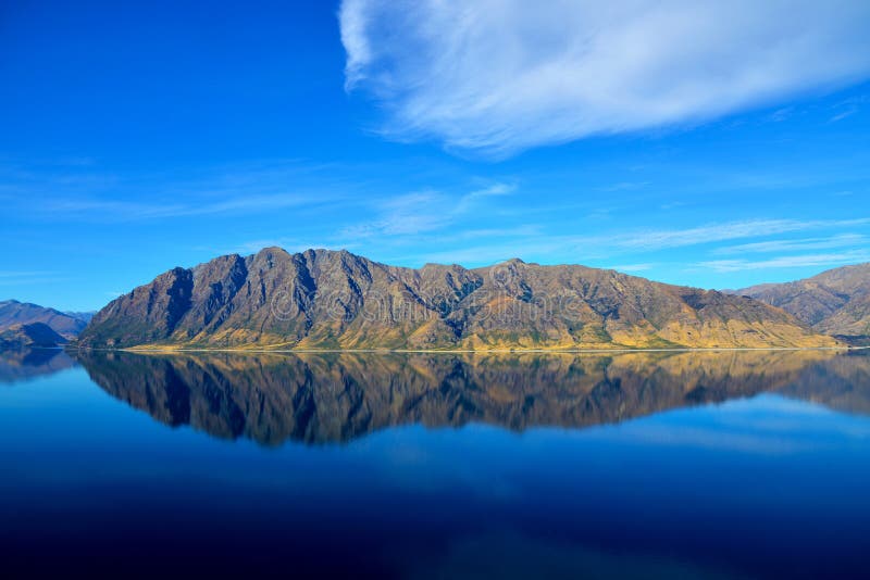 Lake Hawea stock image. Image of zealand, south, blue - 97925569