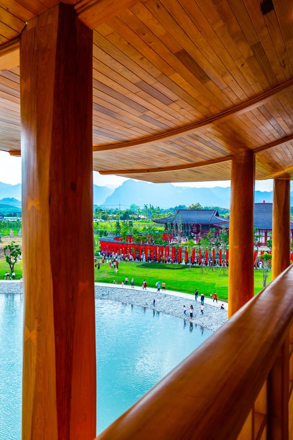 The lake in Hinoki land stock image. Image of chiangmai - 129095627