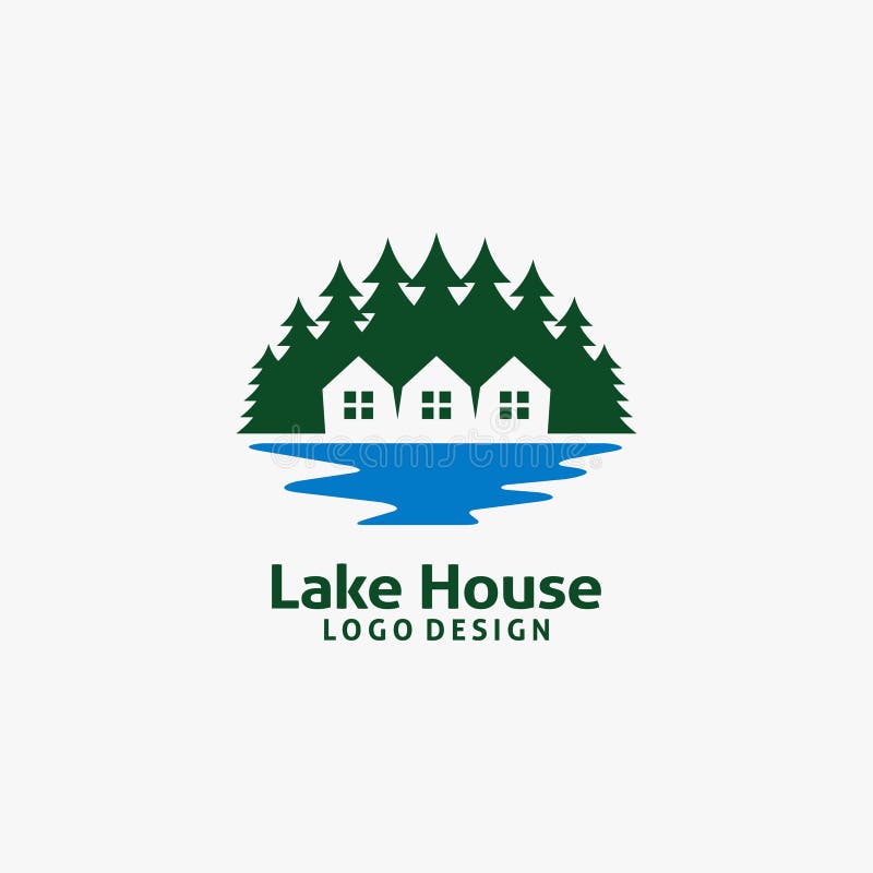 Lake house logo design stock vector. Illustration of travel - 274771861