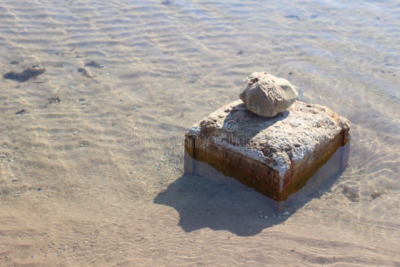 Lake Huron Shoreline Blue Green Water And Limestone Rocks Along Stock ...