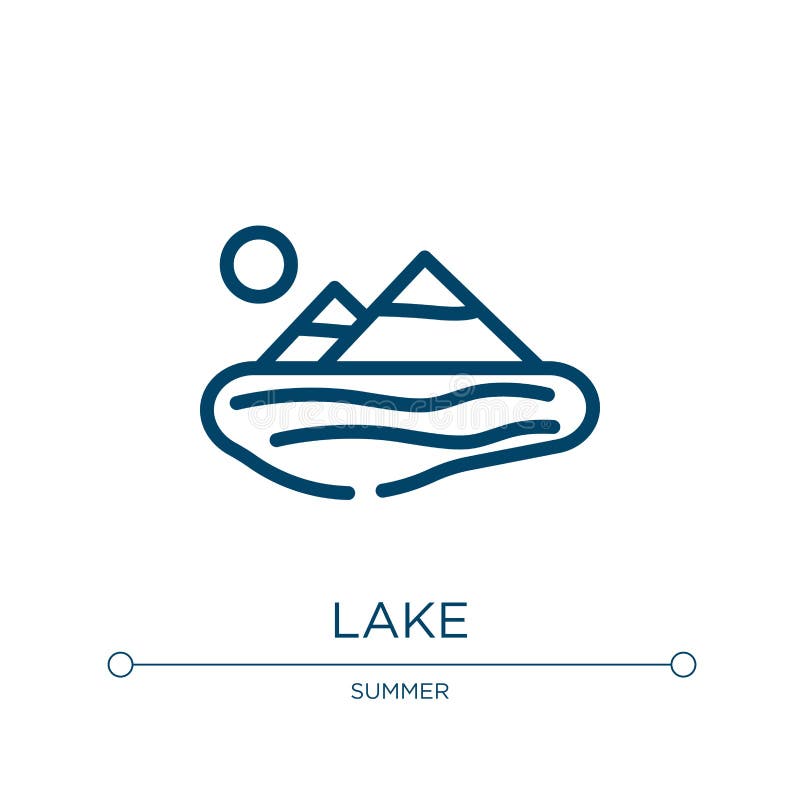Lake Icon. Linear Vector Illustration from Summer Collection. Outline ...