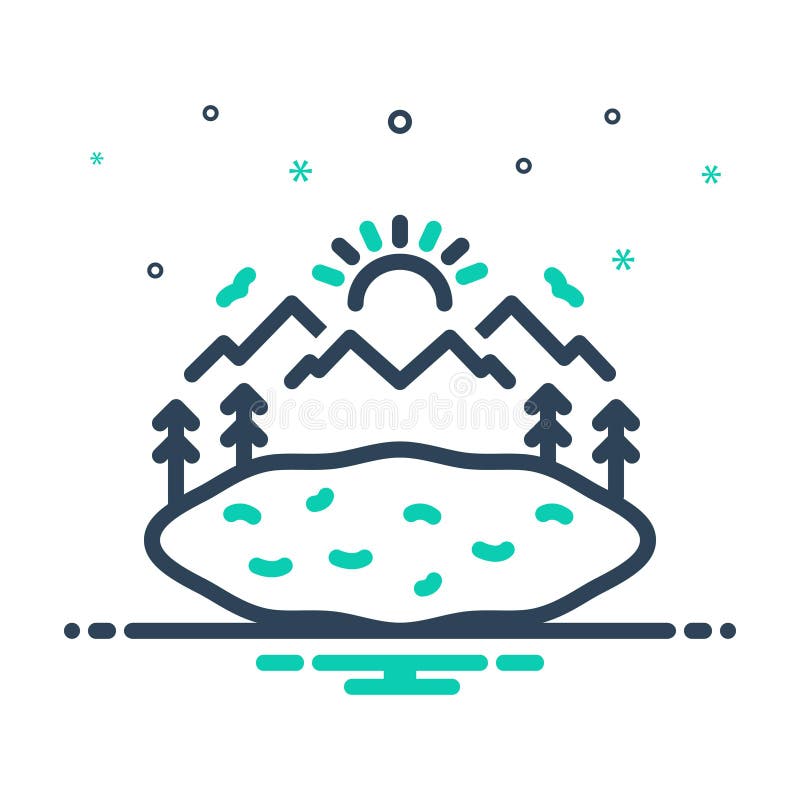 Mix Icon for Lake, Pond and Pool Stock Vector - Illustration of lough ...