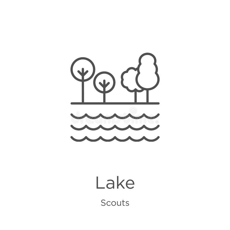 Lake Icon Vector from Geography Collection. Thin Line Lake Outline Icon ...