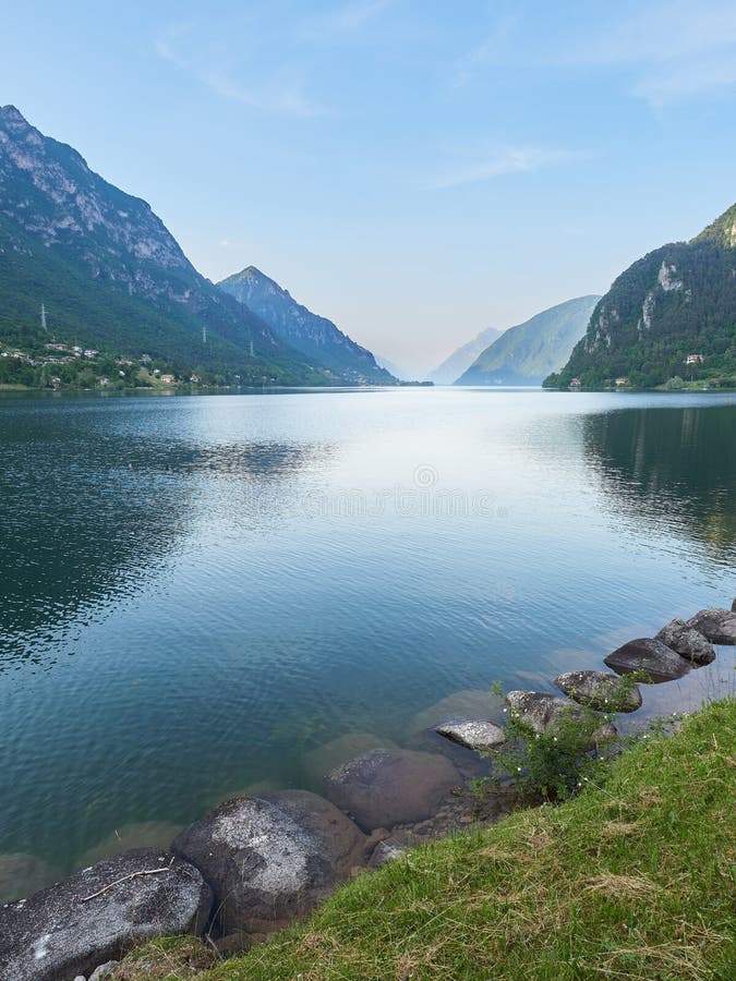 Lake Idro Italy stock image. Image of mountains, europe - 194260185