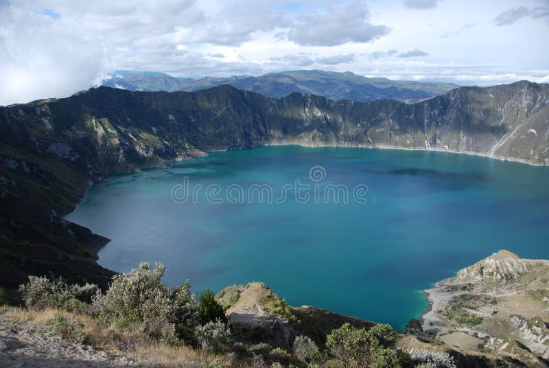 A Lake Inside a Volcano Crater Stock Image - Image of scenic, lake ...