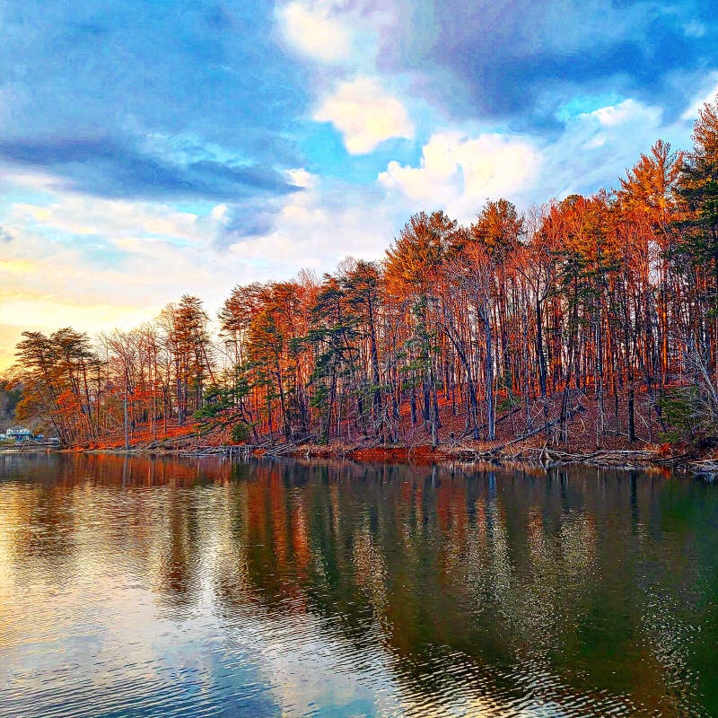 Lake james in the fall stock image. Image of landscape - 248012789