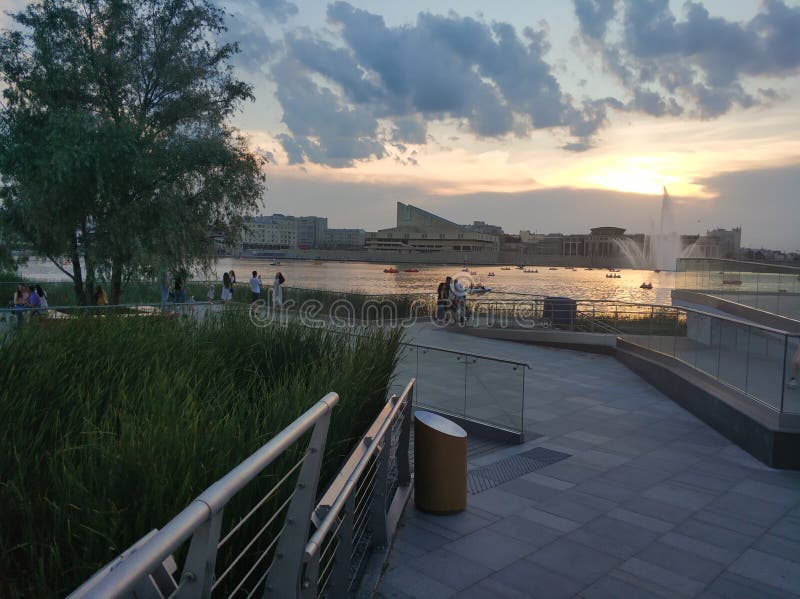 Lake Kaban in Kazan editorial image. Image of sunset - 220964740