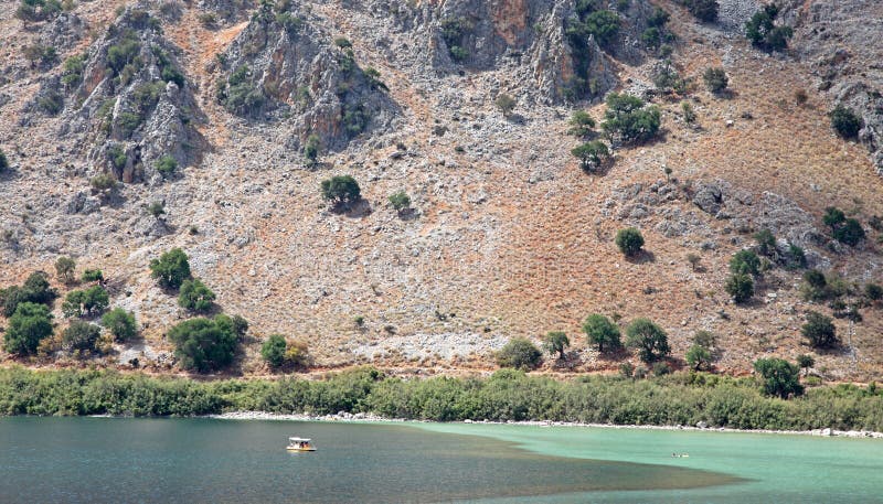 Lake Kournas at Island Crete Stock Image - Image of crete, water: 33688093