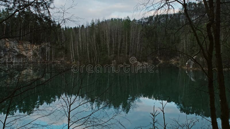 Lake Landscape with Reflection in Spring Stock Footage - Video of ...