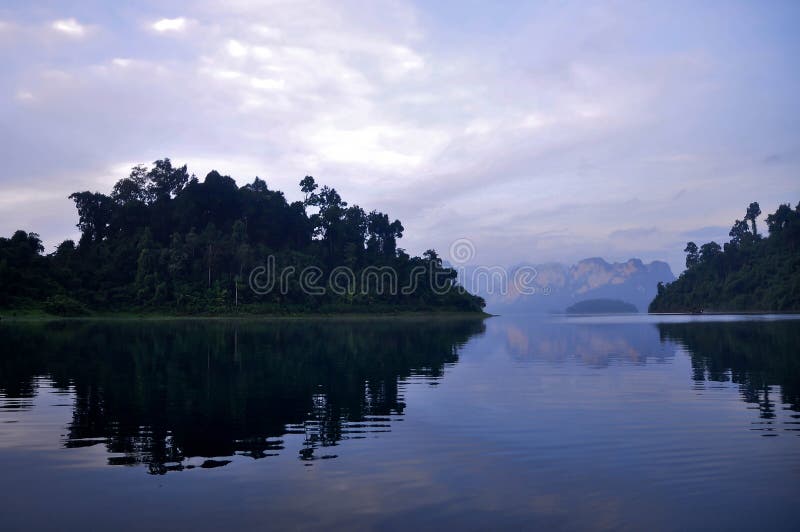 Lake Landscape with Water Shadow Reflection Stock Image - Image of ...