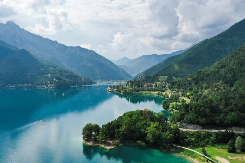 Lake Ledro stock image. Image of default, panorama, summer - 236120301