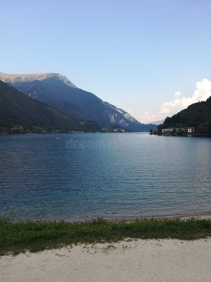 Lake Ledro View from the Beach Stock Photo - Image of discover, water ...