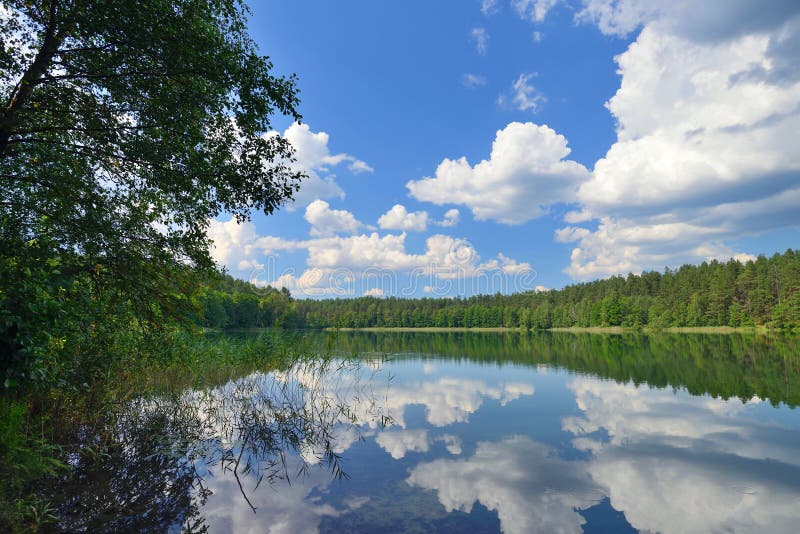 Lake in Lithuania stock photo. Image of rural, boat, horizon - 43046112