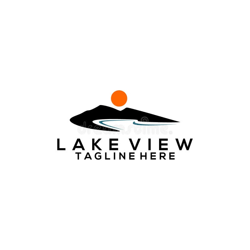 Lake Logo Design Concept Template Vector Stock Illustration ...