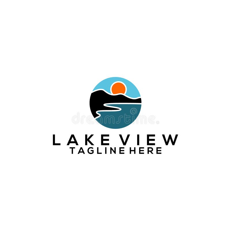 Lake Logo Design Concept Template Vector Stock Illustration ...