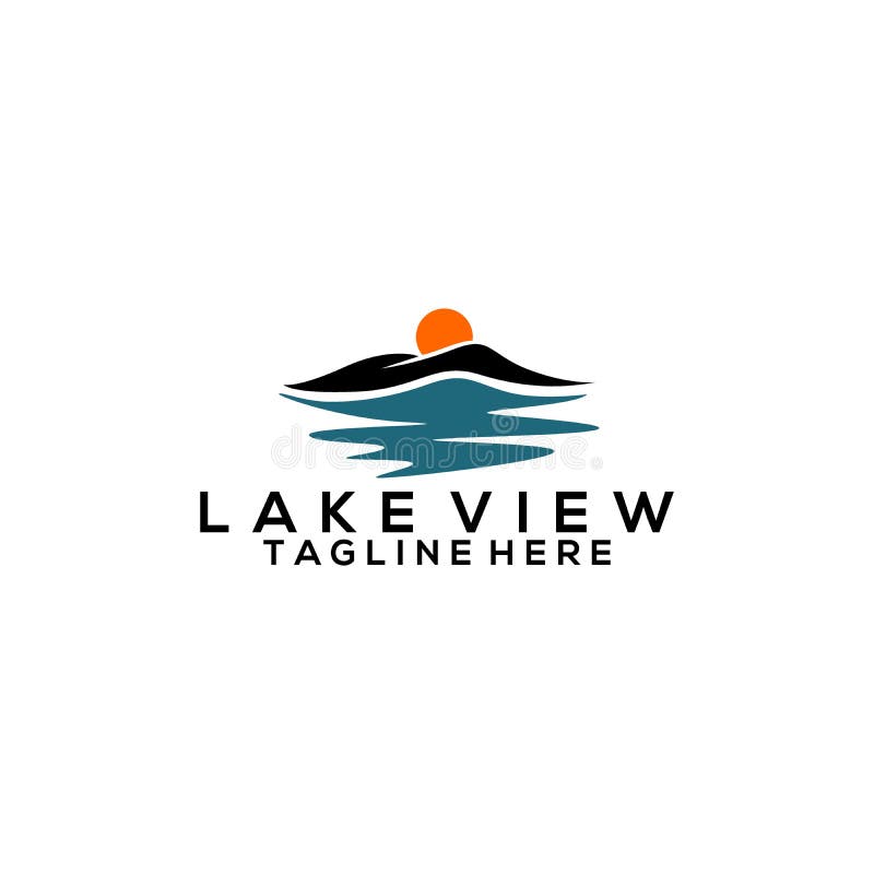 Lake Logo Design Concept Template Vector Stock Illustration ...