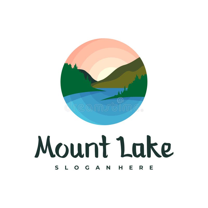 Lake Logo Design Template. Mount Lake Vector Illustration Stock Vector ...