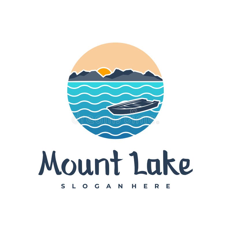 Lake Logo Design Template. Mount Lake Vector Illustration Stock Vector ...