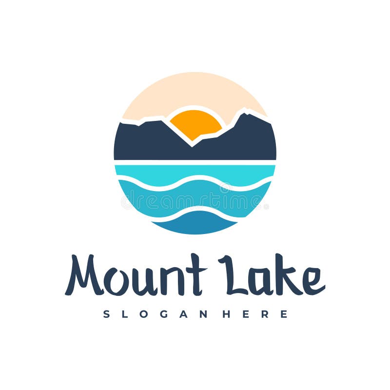 Lake Logo Design Template. Mount Lake Vector Illustration Stock Vector ...