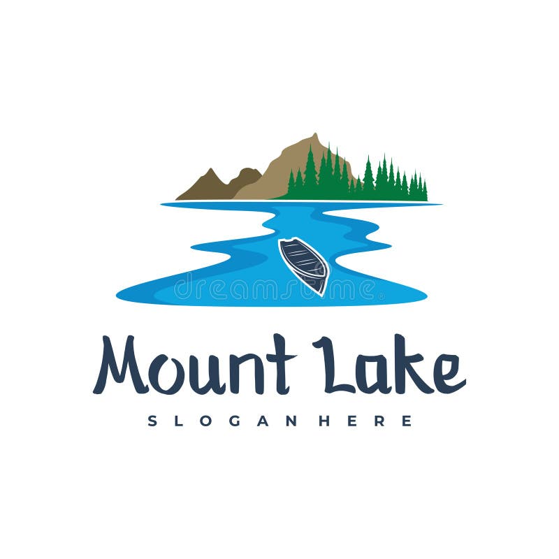 Lake Logo Design Template. Mount Lake Vector Illustration Stock Vector ...