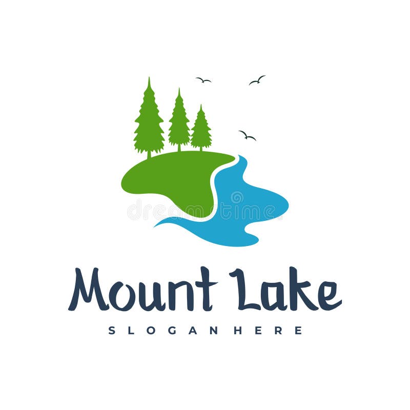 Lake Logo Design Template. Mount Lake Vector Illustration Stock Vector ...