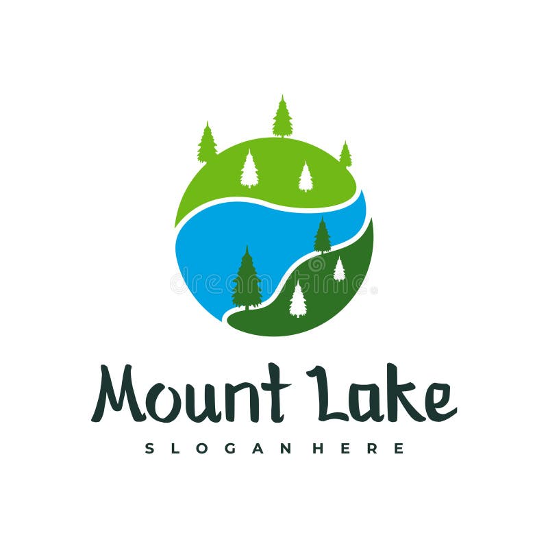 Lake Logo Design Template. Mount Lake Vector Illustration Stock Vector ...