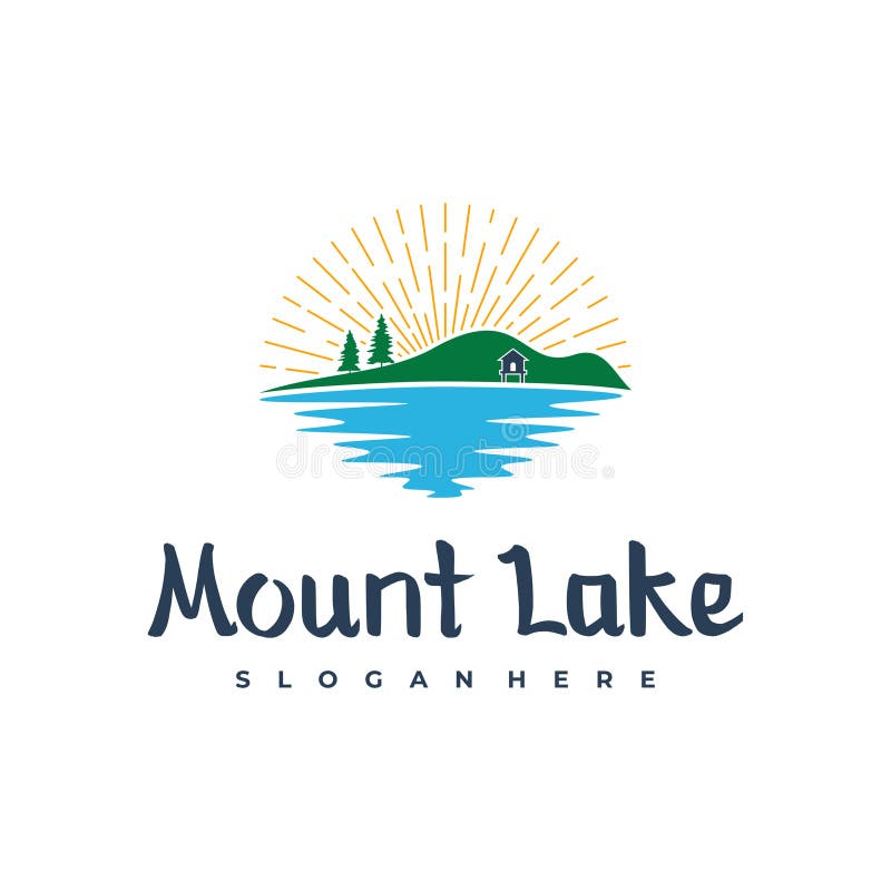 Lake Logo Design Template. Mount Lake Vector Illustration Stock Vector ...