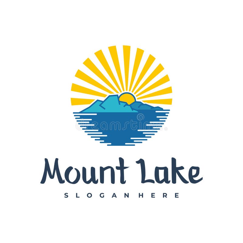 Lake Logo Design Template. Mount Lake Vector Illustration Stock Vector ...