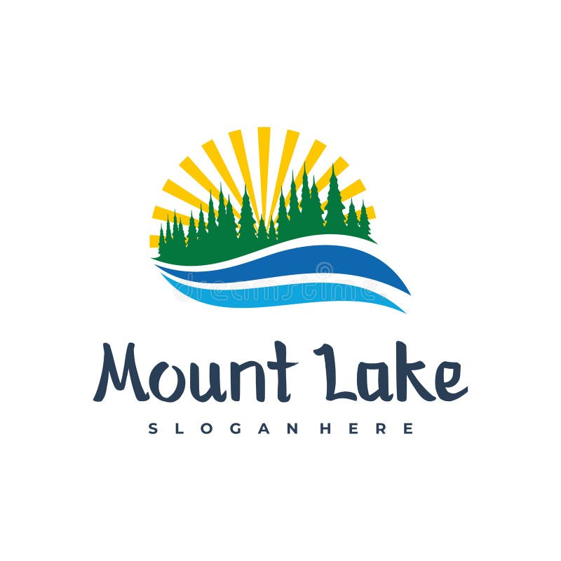 Lake Logo Design Template. Mount Lake Vector Illustration Stock Vector ...