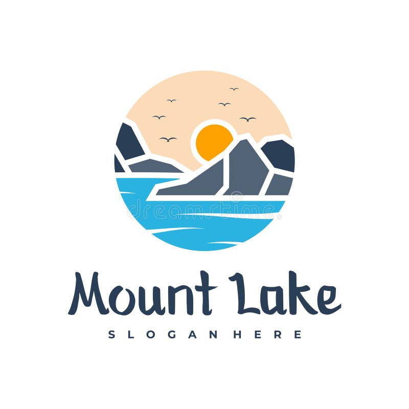 Lake Logo Design Template. Mount Lake Vector Illustration Stock Vector ...