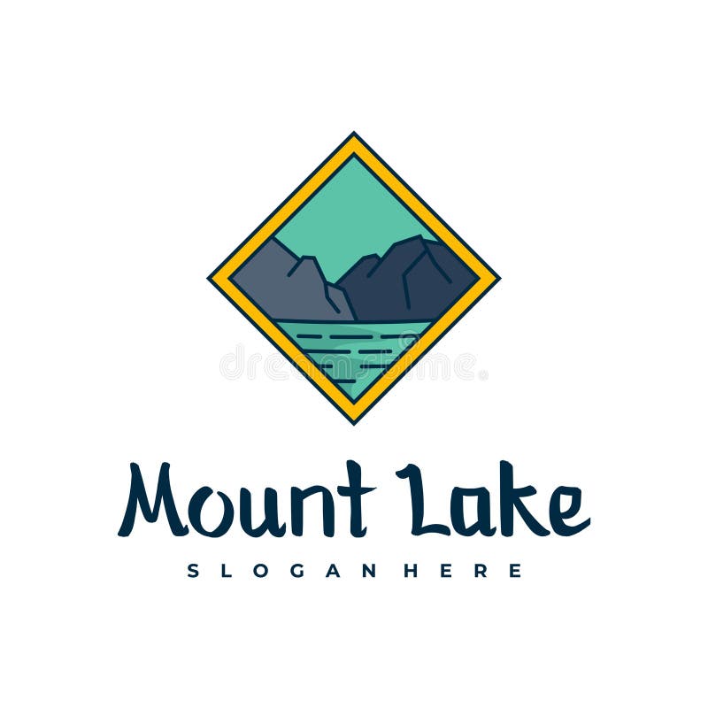 Lake Logo Design Template. Mount Lake Vector Illustration Stock Vector ...
