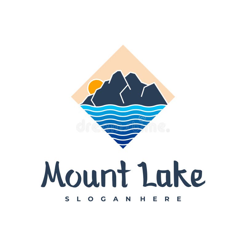 Lake Logo Design Template. Mount Lake Vector Illustration Stock Vector ...