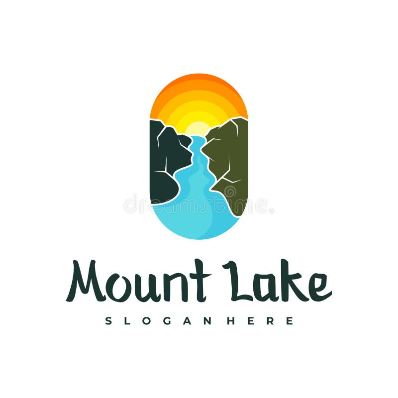 Lake Logo Design Template. Mount Lake Vector Illustration Stock Vector ...
