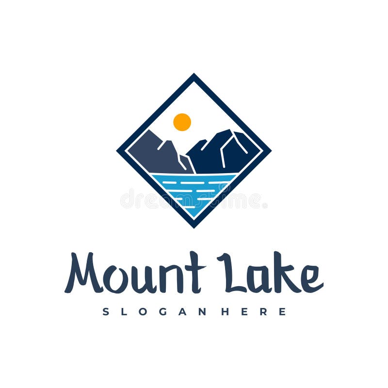 Lake Logo Design Template. Mount Lake Vector Illustration Stock Vector ...