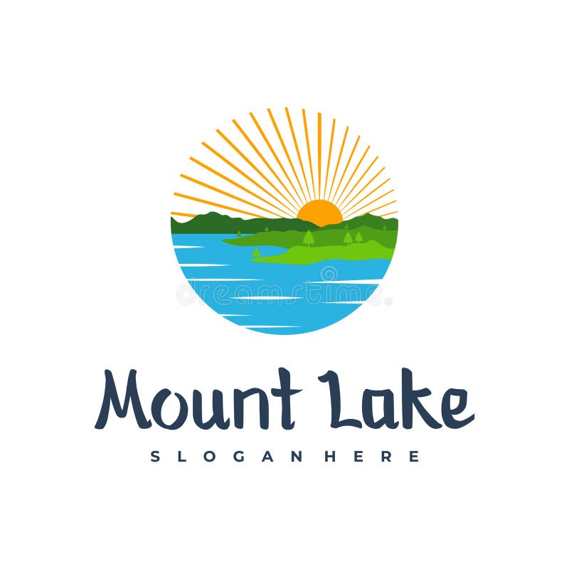 Lake Logo Design Template. Mount Lake Vector Illustration Stock Vector ...