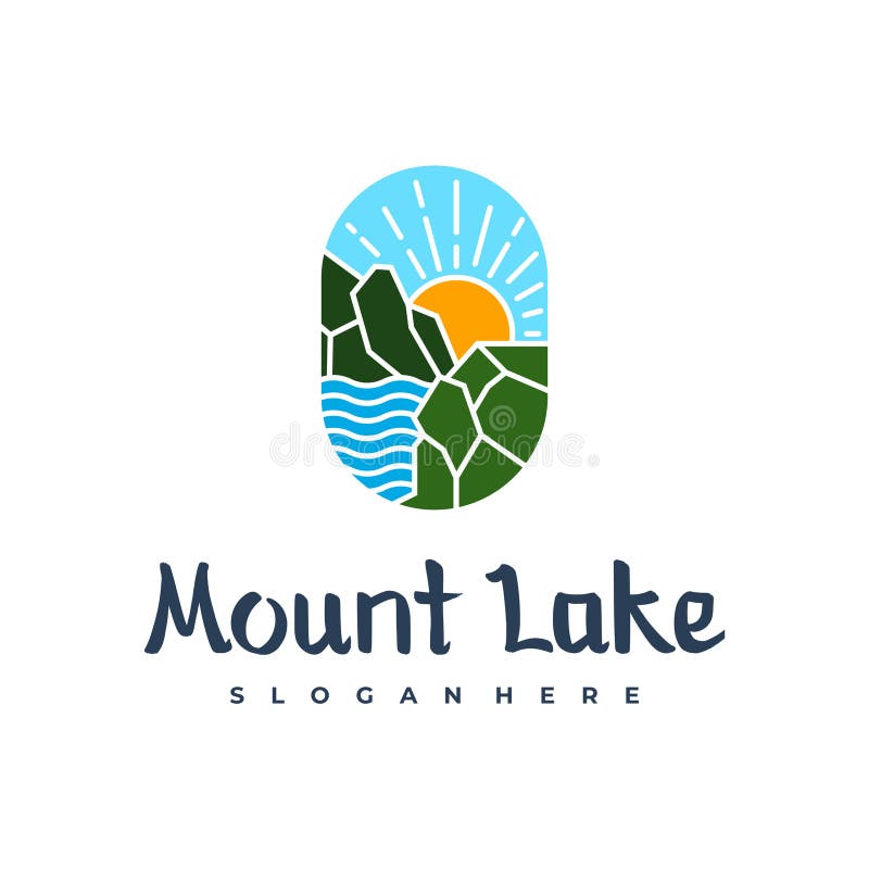 Lake Logo Design Template. Mount Lake Vector Illustration Stock Vector ...