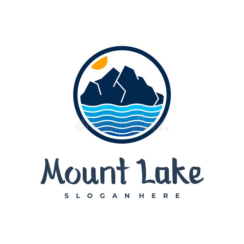 Lake Logo Design Template. Mount Lake Vector Illustration Stock Vector ...