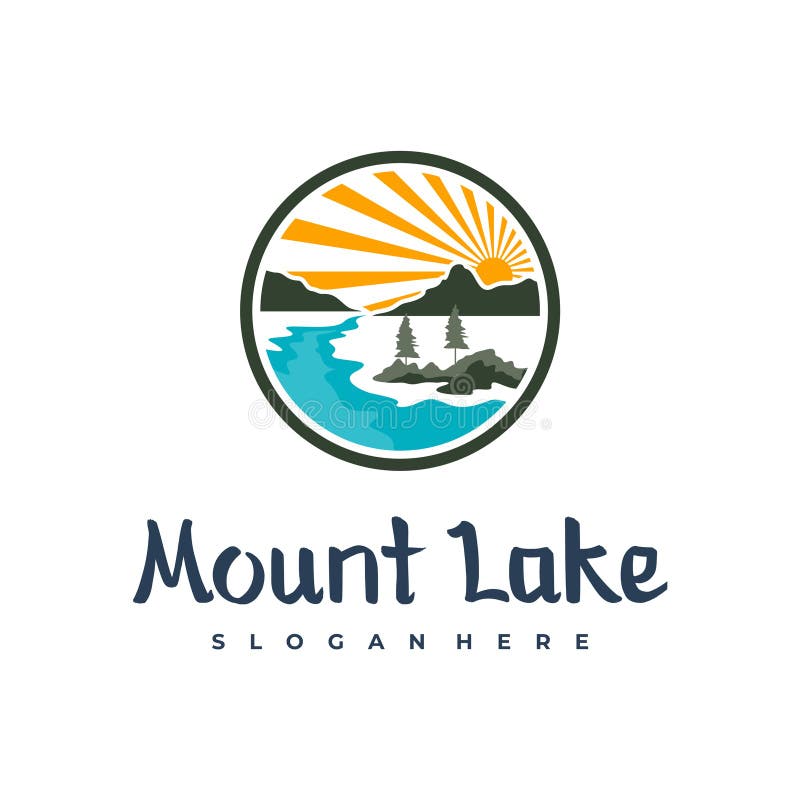 Lake Logo Design Template. Mount Lake Vector Illustration Stock Vector ...
