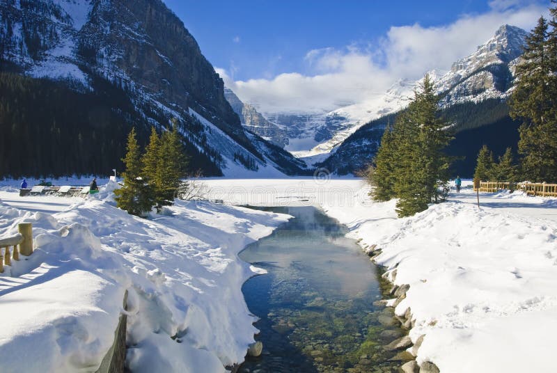 Lake Louise in Winter stock image. Image of frigide, snow - 8181035